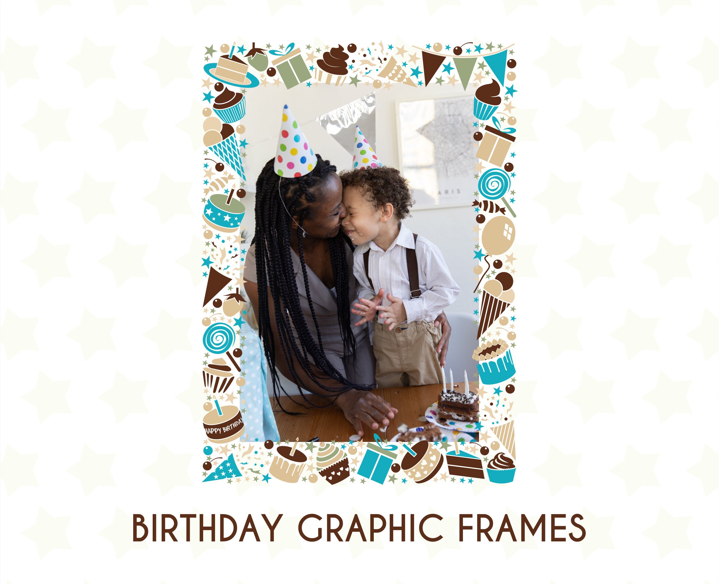 Versatile Birthday Frames for Invitations. Girl's Birthday-themed ...