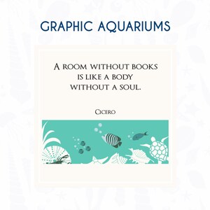 Blue SVG Graphic Sealife Elements. Marine Sea Creatures Rectangles ...