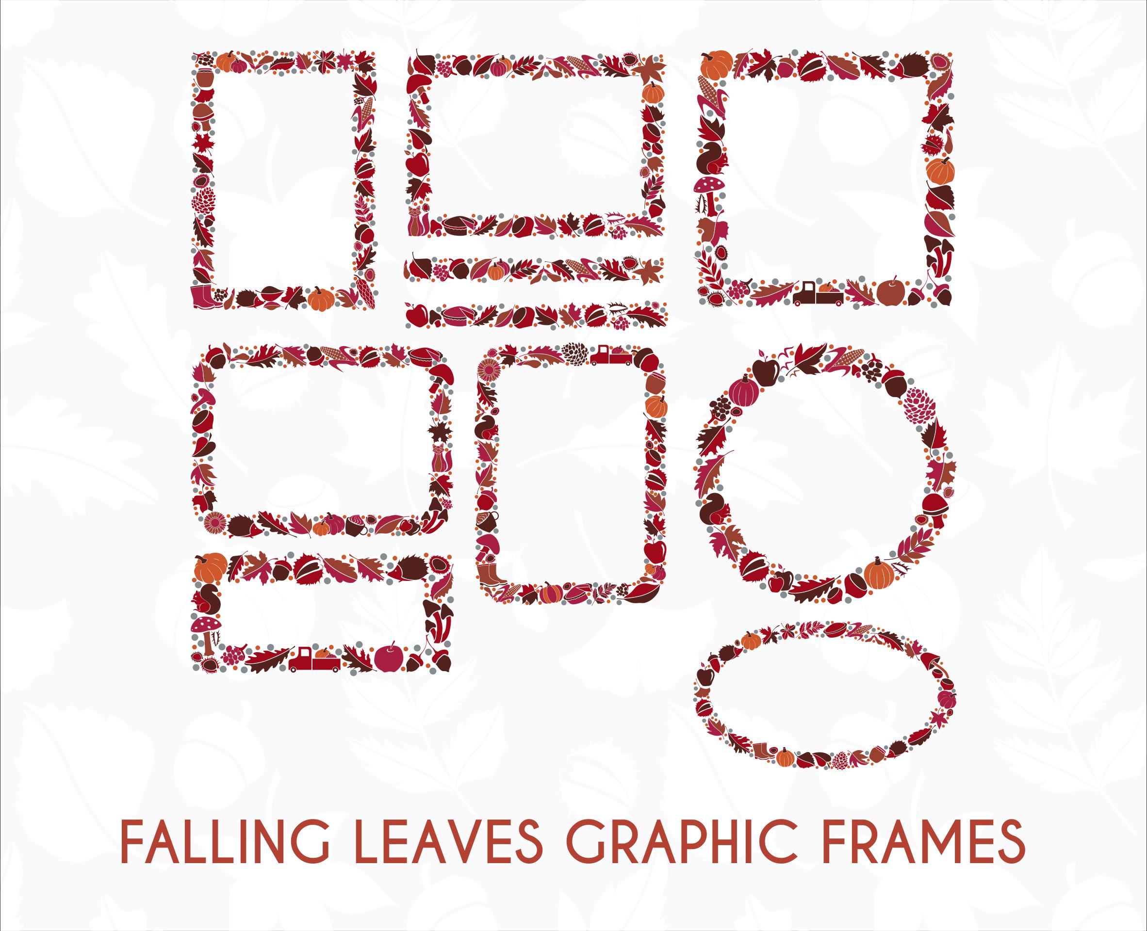 Round Red Leaf Frame PNG Clipart. Brown Square Fall Frames Graphic ...