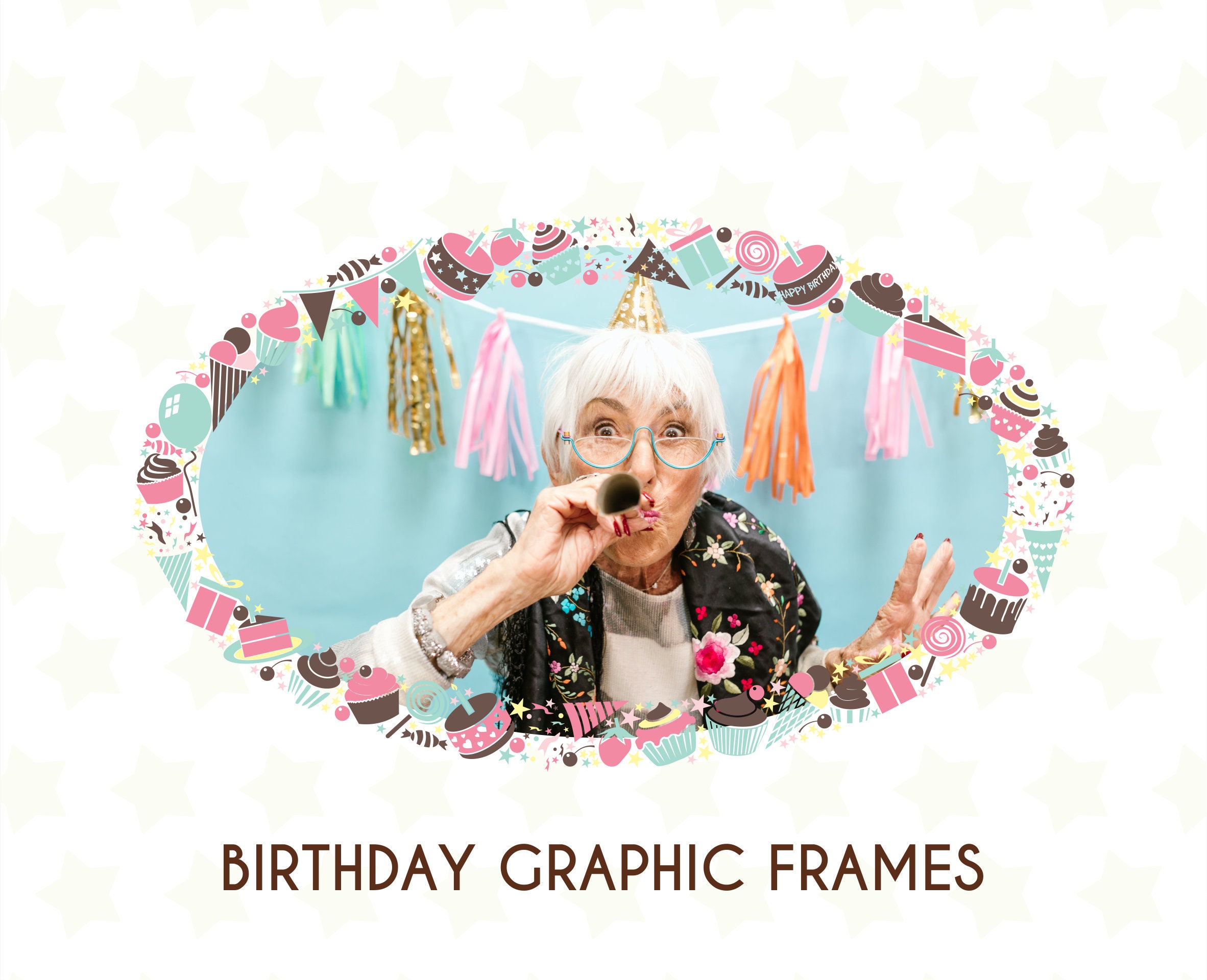 Digital Birthday Designs PNG Frames. Bday Rectangle SVG Clipart Frame ...