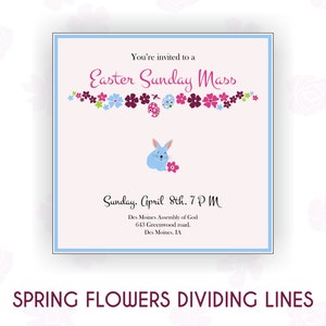Floral SVG Colorful Text Dividers. Spring Elements Digital Dividing ...