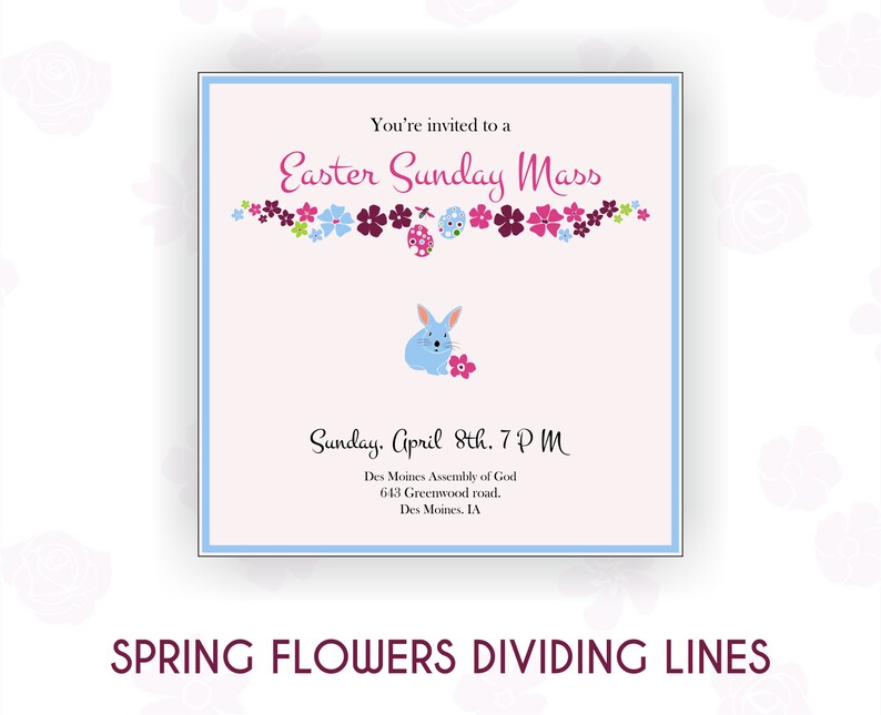 Floral SVG Colorful Text Dividers. Spring Elements Digital Dividing ...