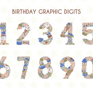 Birthday Numbers PNG and SVG Clipart. 0-9 Birthday Digits Clip Art ...