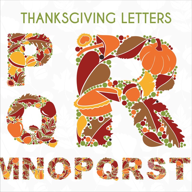 Thanksgiving Fall Letters PNG Clipart. Harvest Colorful ABC Alpha Set ...