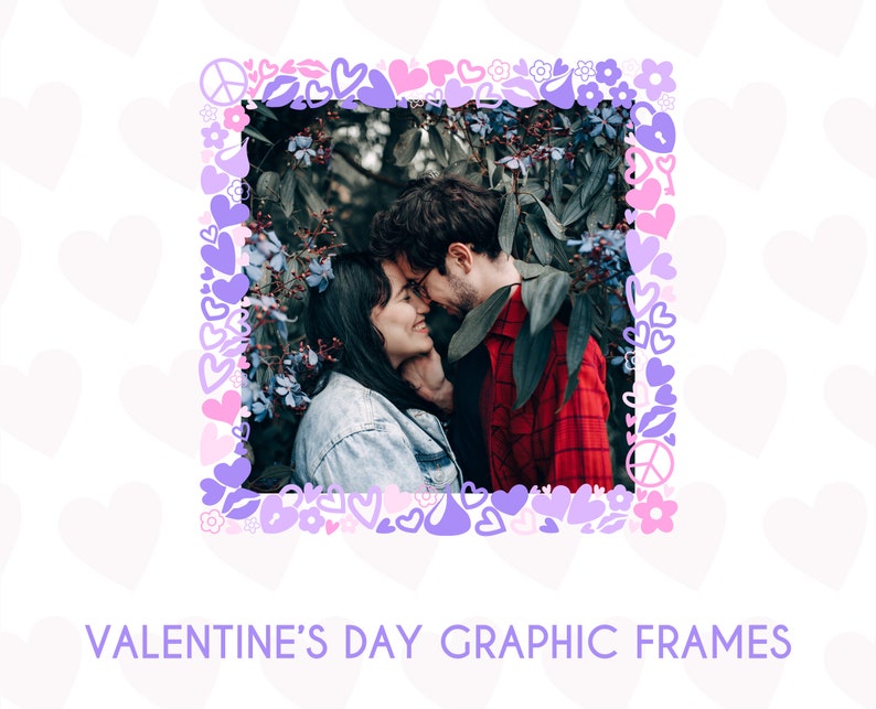 Valentine's Day Frames SVG Clip Art. Love Framing Graphic Elements in ...
