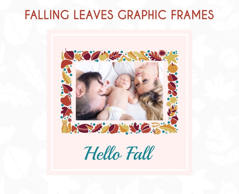 Fall Frame Leaves SVG Clip Art. Autumn Framing Graphic Elements PNG ...