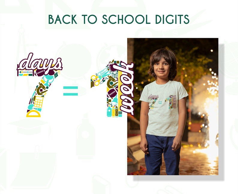 Kindergarten Birthday Numbers SVG. Homeschooling PNG Digits Sublimation ...