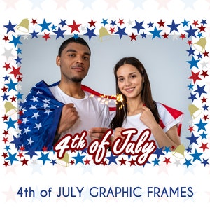 Independence Day Red and Blue Graphic Frame Elements. Unique 4th of ...