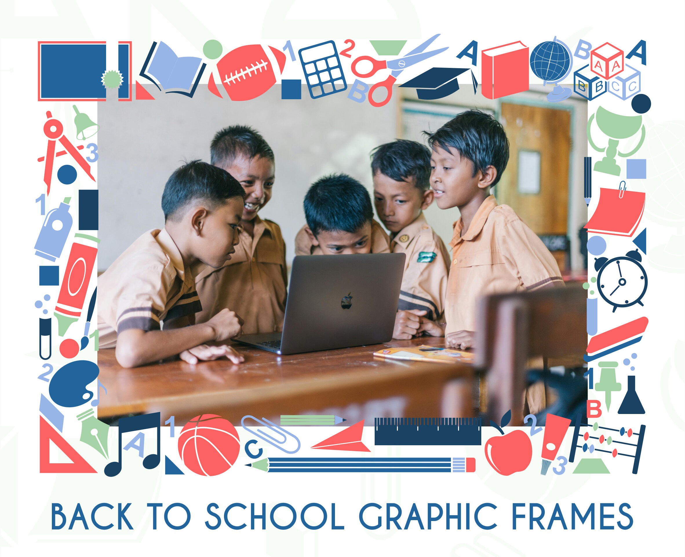 Kindergarten Colorful PNG Frames. Teacher's Graphic Rectangle SVG ...