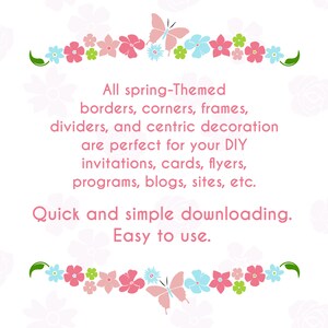 Floral SVG Colorful Text Dividers. Spring Elements Digital Dividing ...