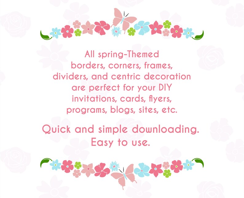 Spring Elements Clipart. Flowers, Bees, and Butterflies Graphic Circles ...