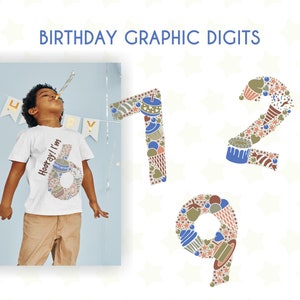 Birthday Numbers PNG and SVG Clipart. 0-9 Birthday Digits Clip Art ...