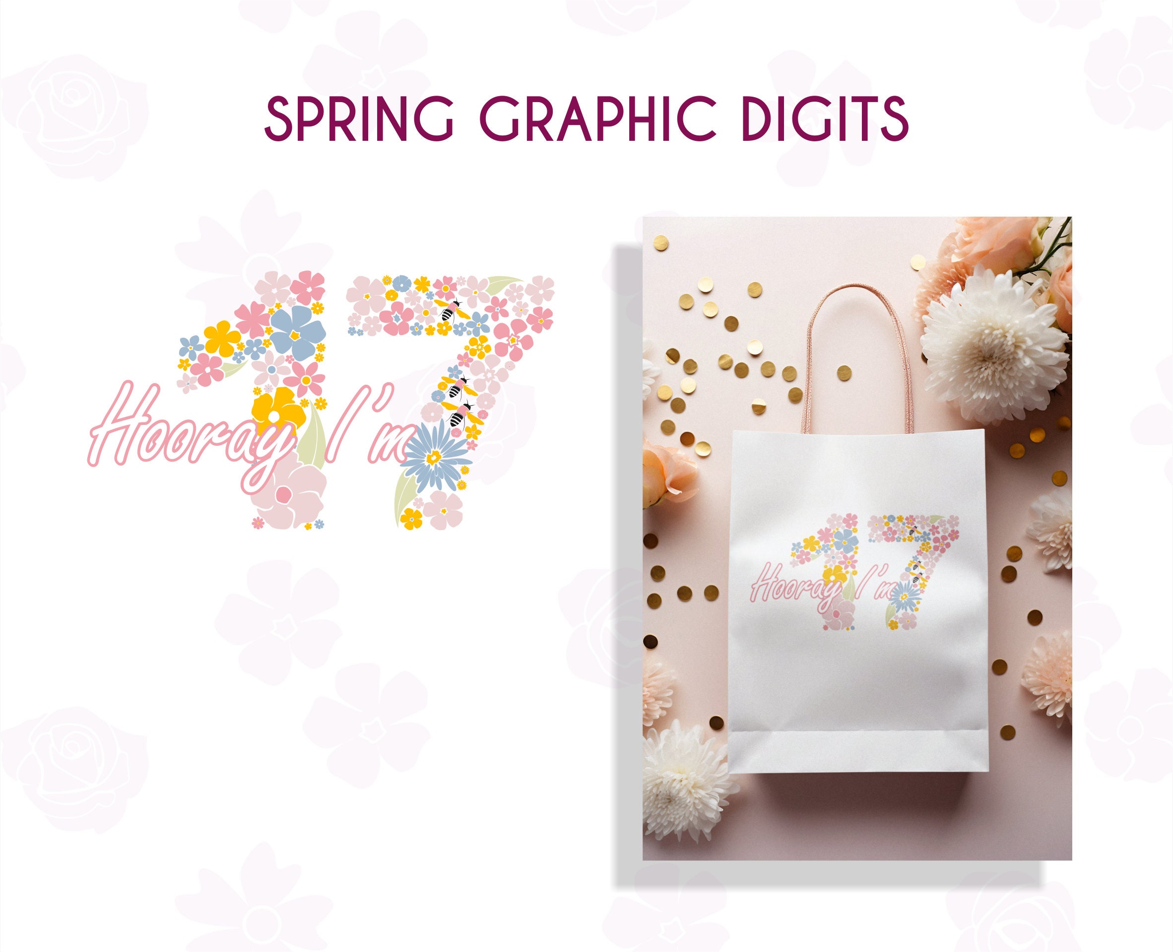 Floral Number PNG Images. 1 to 10 PNG Flower Art Numbers. Spring Pastel ...
