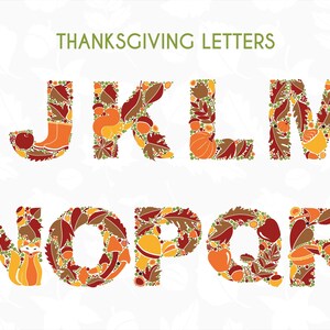 Thanksgiving Fall Letters PNG Clipart. Harvest Colorful ABC Alpha Set ...