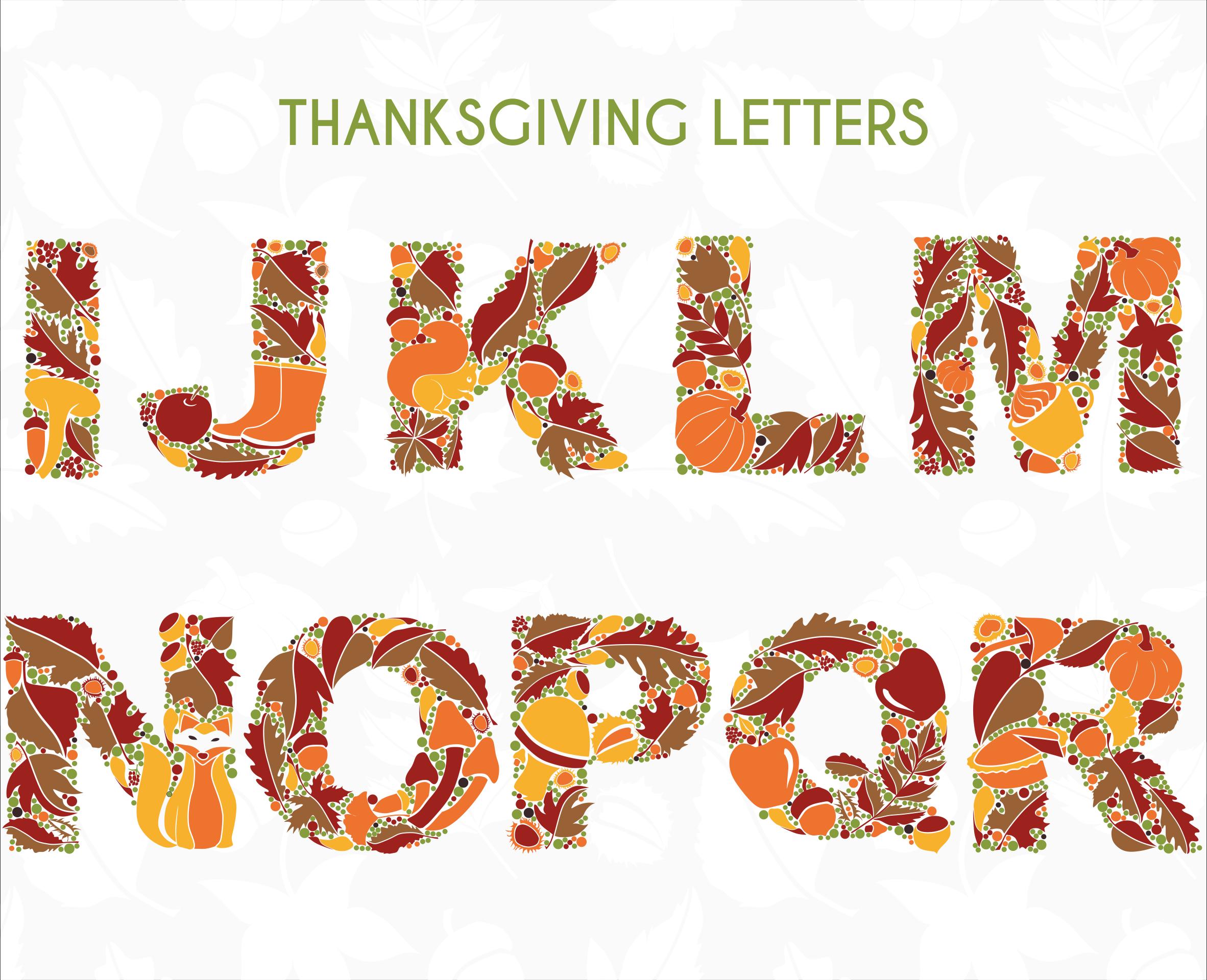 Thanksgiving Fall Letters PNG Clipart. Harvest Colorful ABC Alpha Set ...