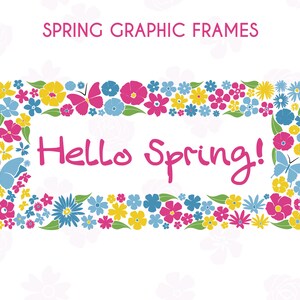 Flourishes Spring PNG Borders. Flowers Colorful Frame Clipart. Floral ...