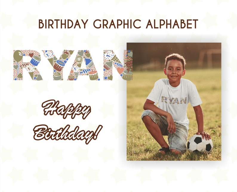 Birthday-themed Letters. Birthday Alphabet Tshirt SVG. Birthday Clipart ...