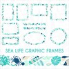 Ocean Corals and Shells PNG Border Decorations. Sea Life Ornamented ...