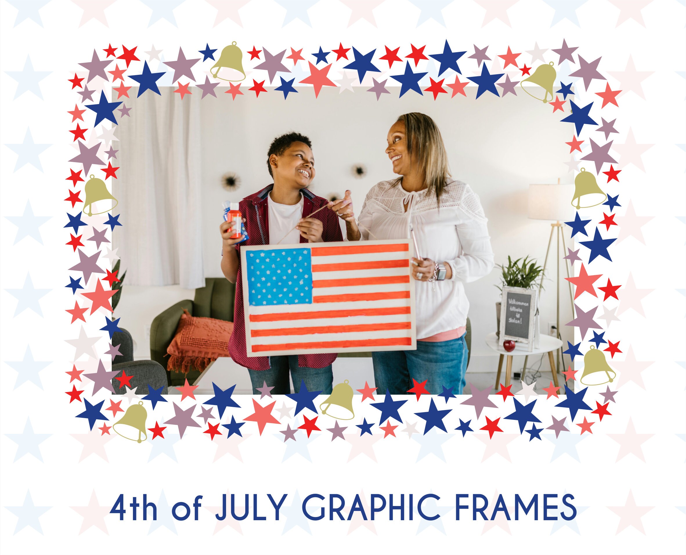 Fourth of July PNG Border Decorations. Independence Day Ornamented ...