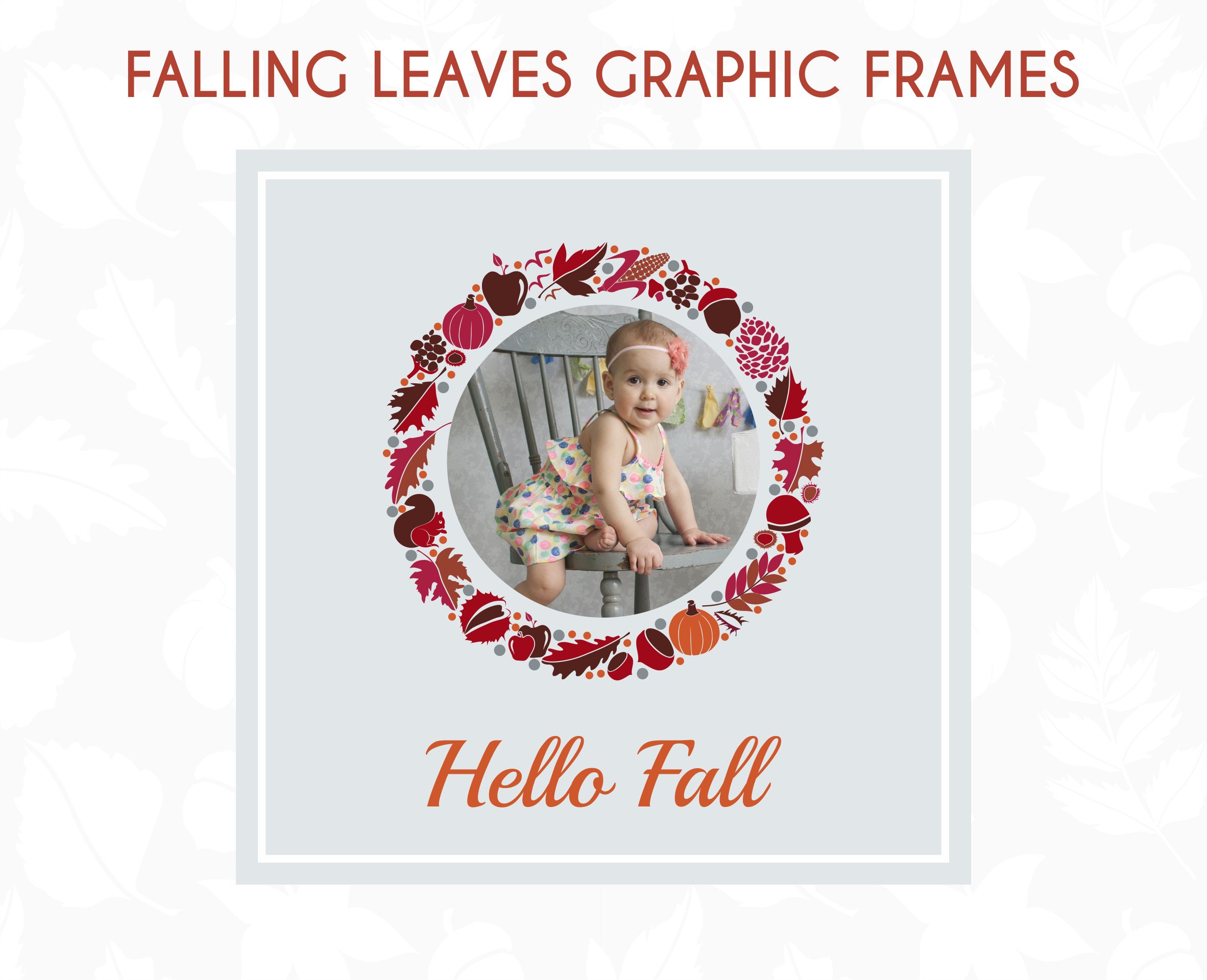 Round Red Leaf Frame PNG Clipart. Brown Square Fall Frames Graphic ...