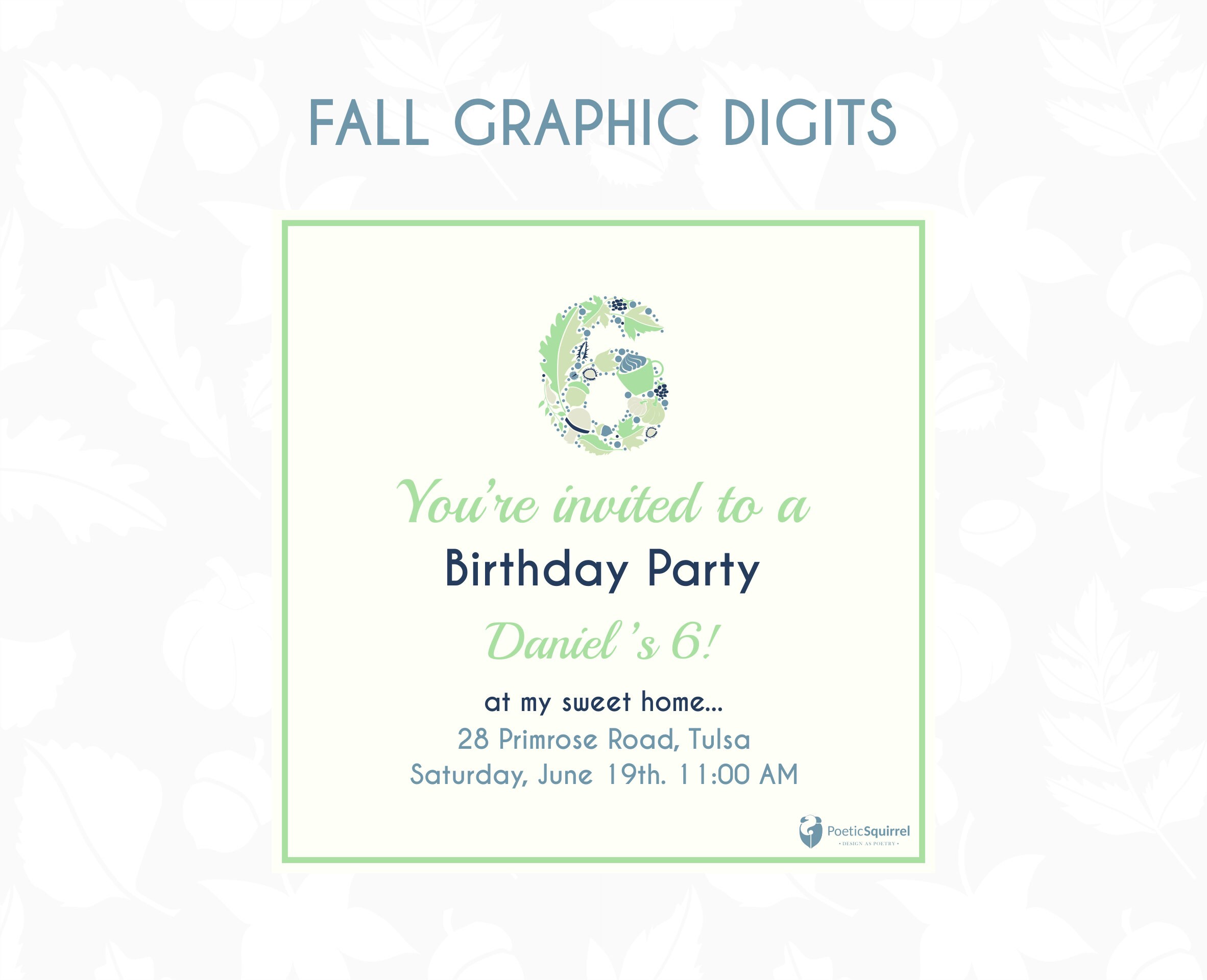 Autumn Themed Clip Art Decorated Numbers. Fall Digital Numeral PNG ...