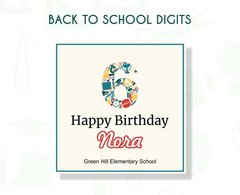 School Birthday Numbers PNG, SVG Clipart. 0-9 Homeschooling Digits Clip ...