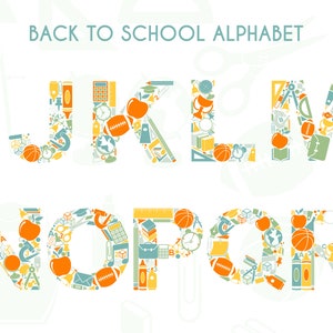 Elementary School Teacher Digital Alphabet Set. Cute Education PNG ...