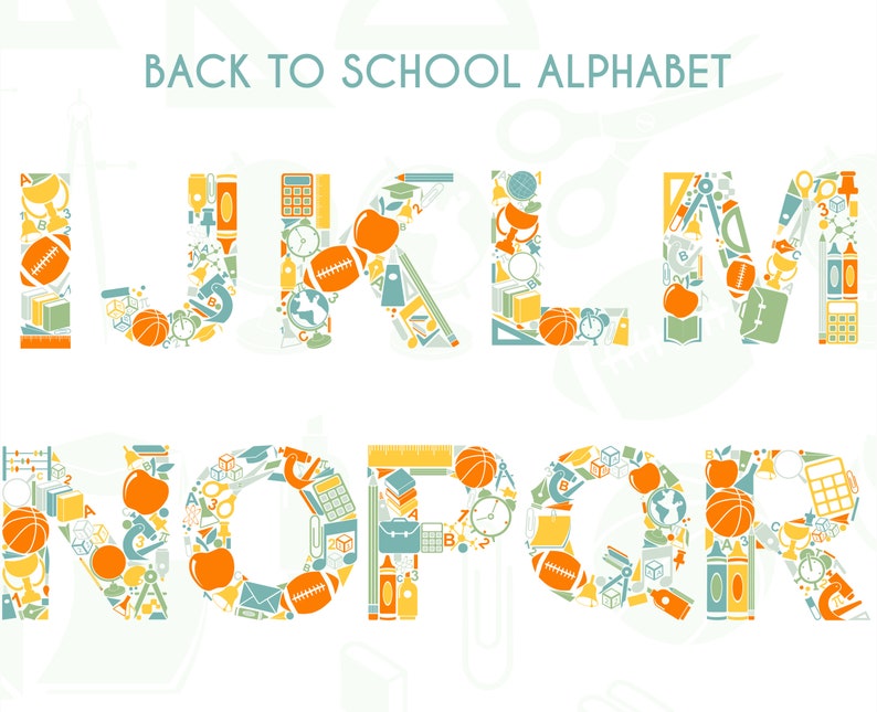 Elementary School Teacher Digital Alphabet Set. Cute Education PNG ...