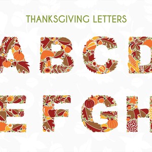 Thanksgiving Fall Letters PNG Clipart. Harvest Colorful ABC Alpha Set ...