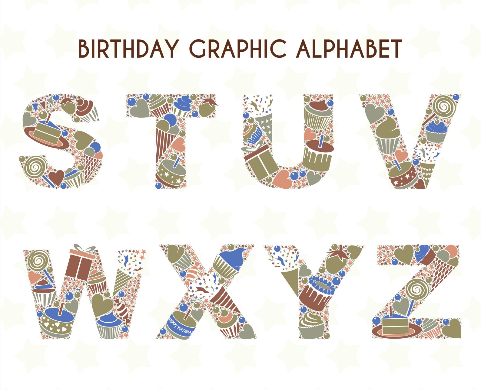 Birthday-themed Letters. Birthday Alphabet Tshirt SVG. Birthday Clipart ...