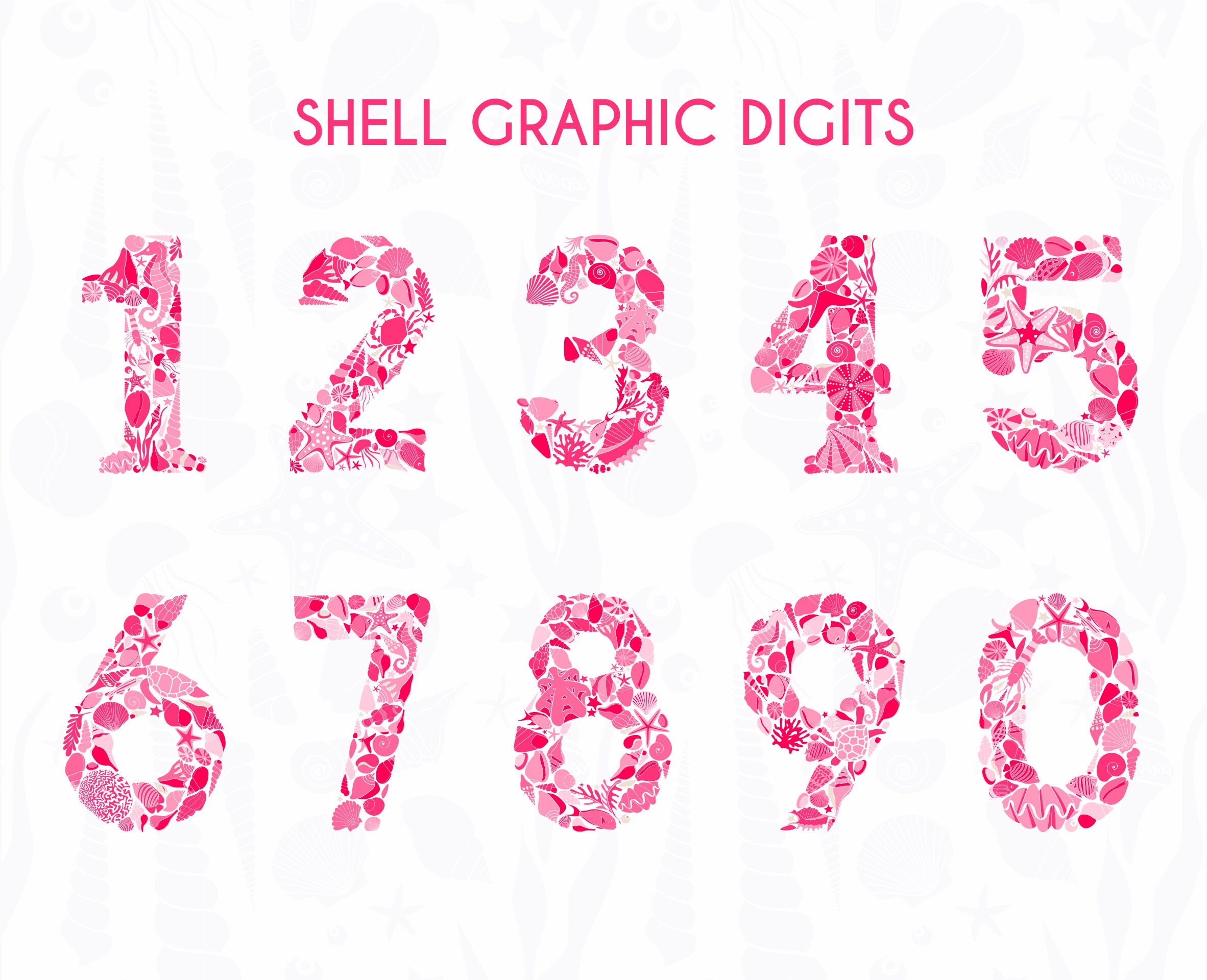 Ocean Corals and Shells PNG Border Decorations. A to Z Summer Pink ...