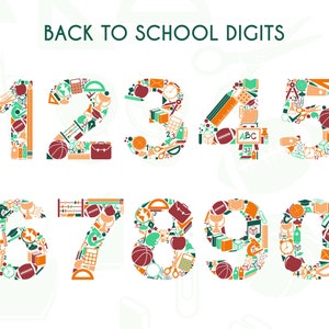 Kindergarten Birthday Numbers SVG. Preschool PNG Digits Sublimation ...