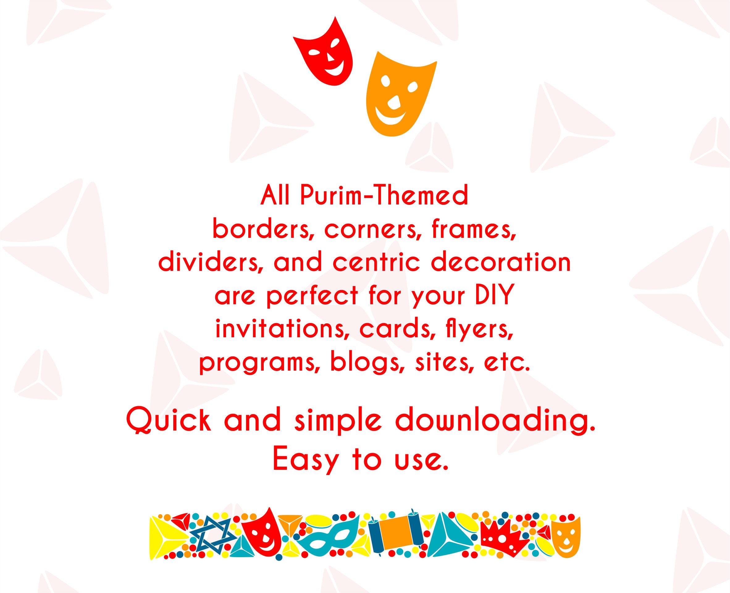 Purim Frame SVG Clip Art. Purim Framing Graphic Elements PNG Clipart ...
