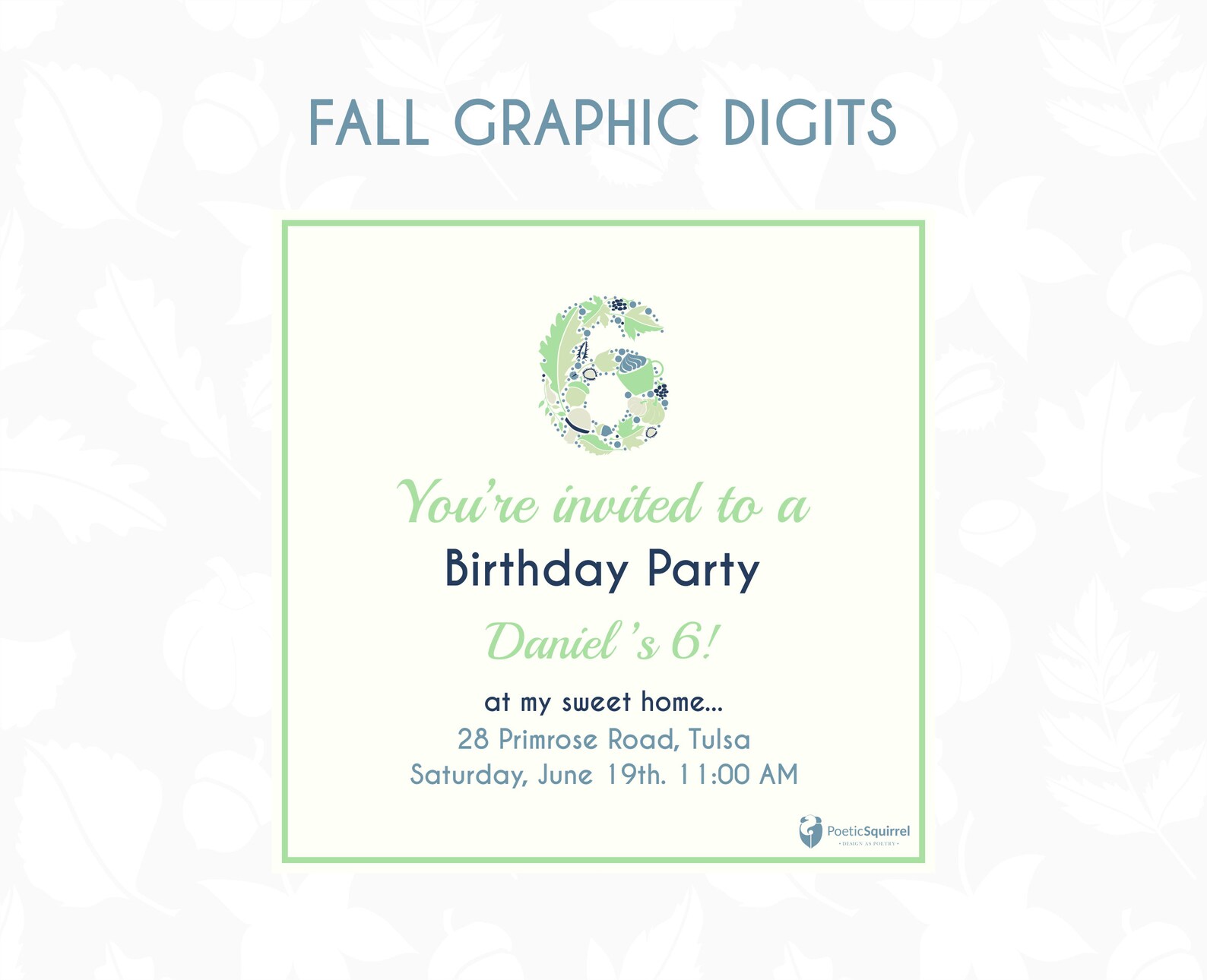 Green Fall Numbers SVG Clipart. Autumn Elements Graphic Design PNG Clip ...