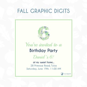 Green Fall Numbers SVG Clipart. Autumn Elements Graphic Design PNG Clip ...