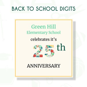 Kindergarten Birthday Numbers SVG. Preschool PNG Digits Sublimation ...