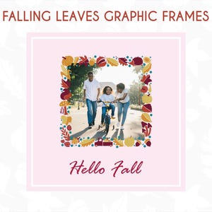 Round Red Leaf Frame PNG Clipart. Brown Square Fall Frames Graphic ...