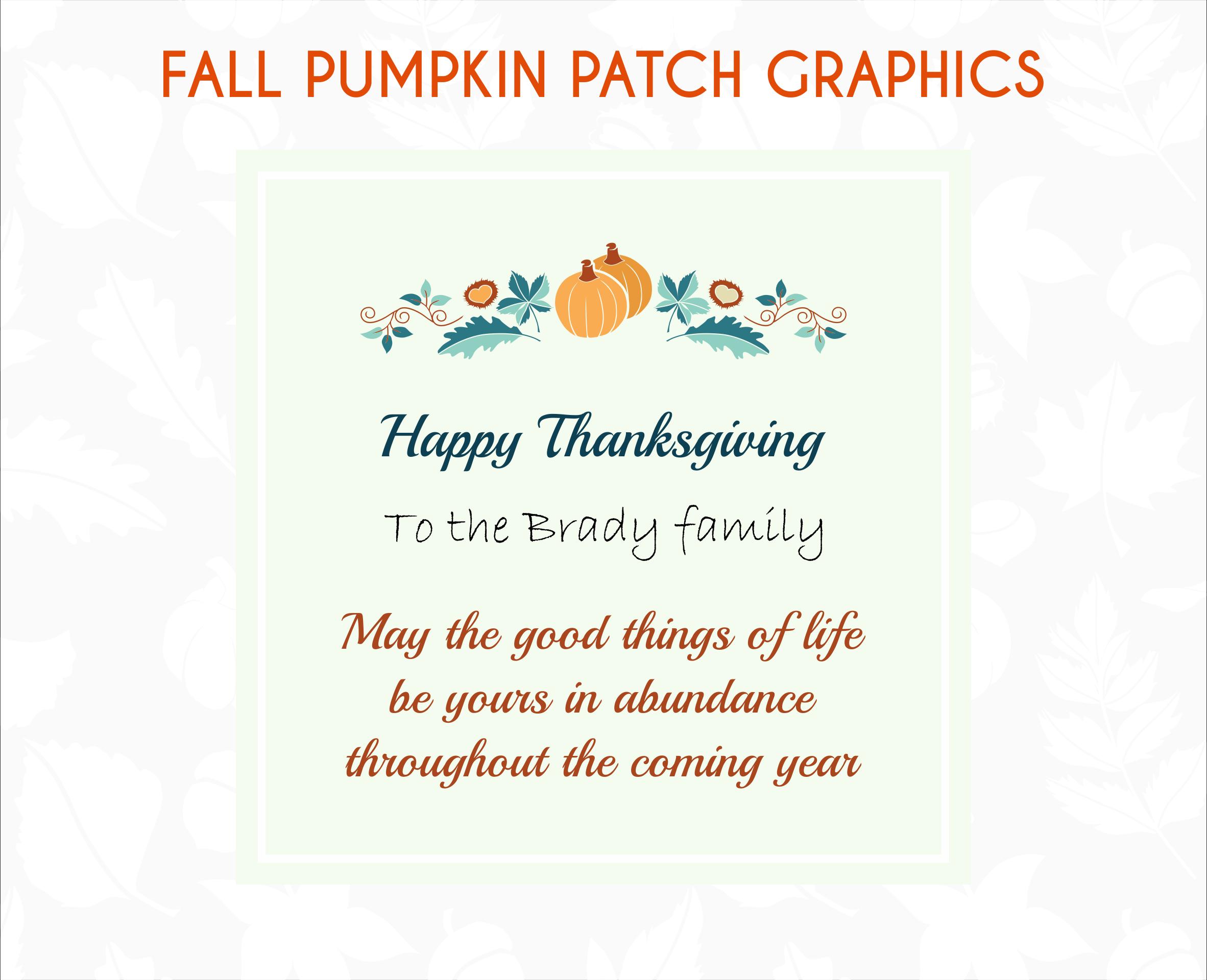 Harvest PNG Thanksgiving Clip Art Decoration Bundle. Cute Pumpkin Patch ...