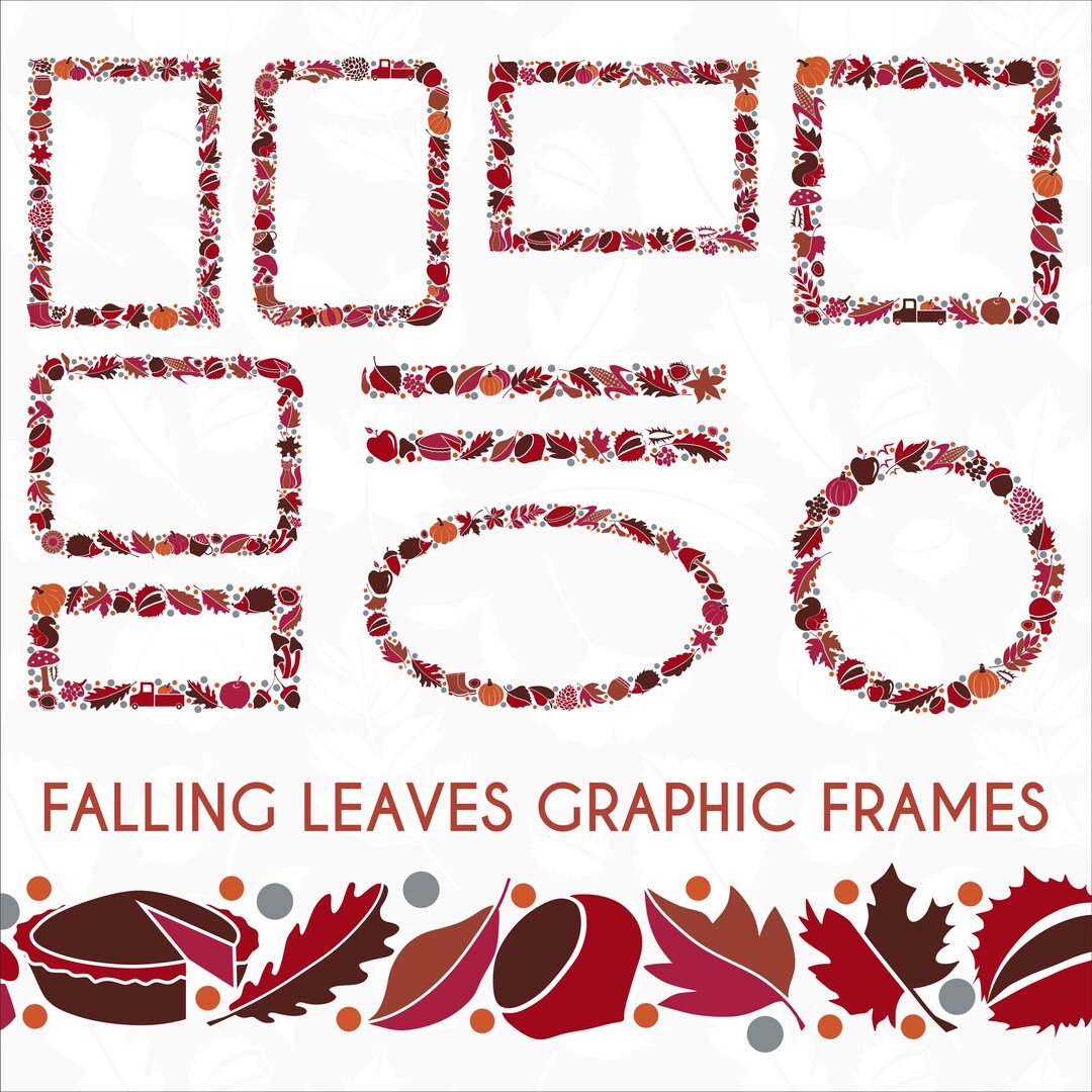 Round Red Leaf Frame PNG Clipart. Brown Square Fall Frames Graphic ...