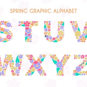 Spring Alphabet Letters Design. Flourishes Alphabet Letters Printables ...