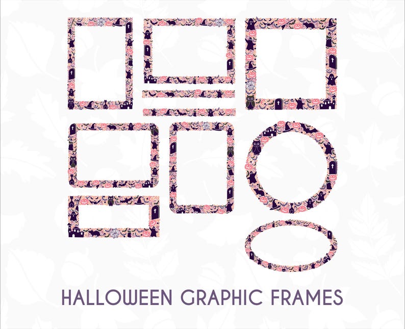 Digital Halloween Spooky PNG Frames. Scary Graphic Rectangle SVG ...