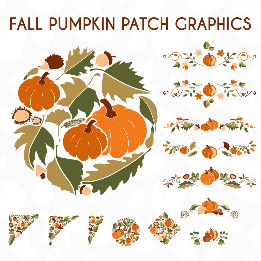 Autumn Pumpkin Clip Art Decoration. Decorative Pumpkin Graphic Elements ...