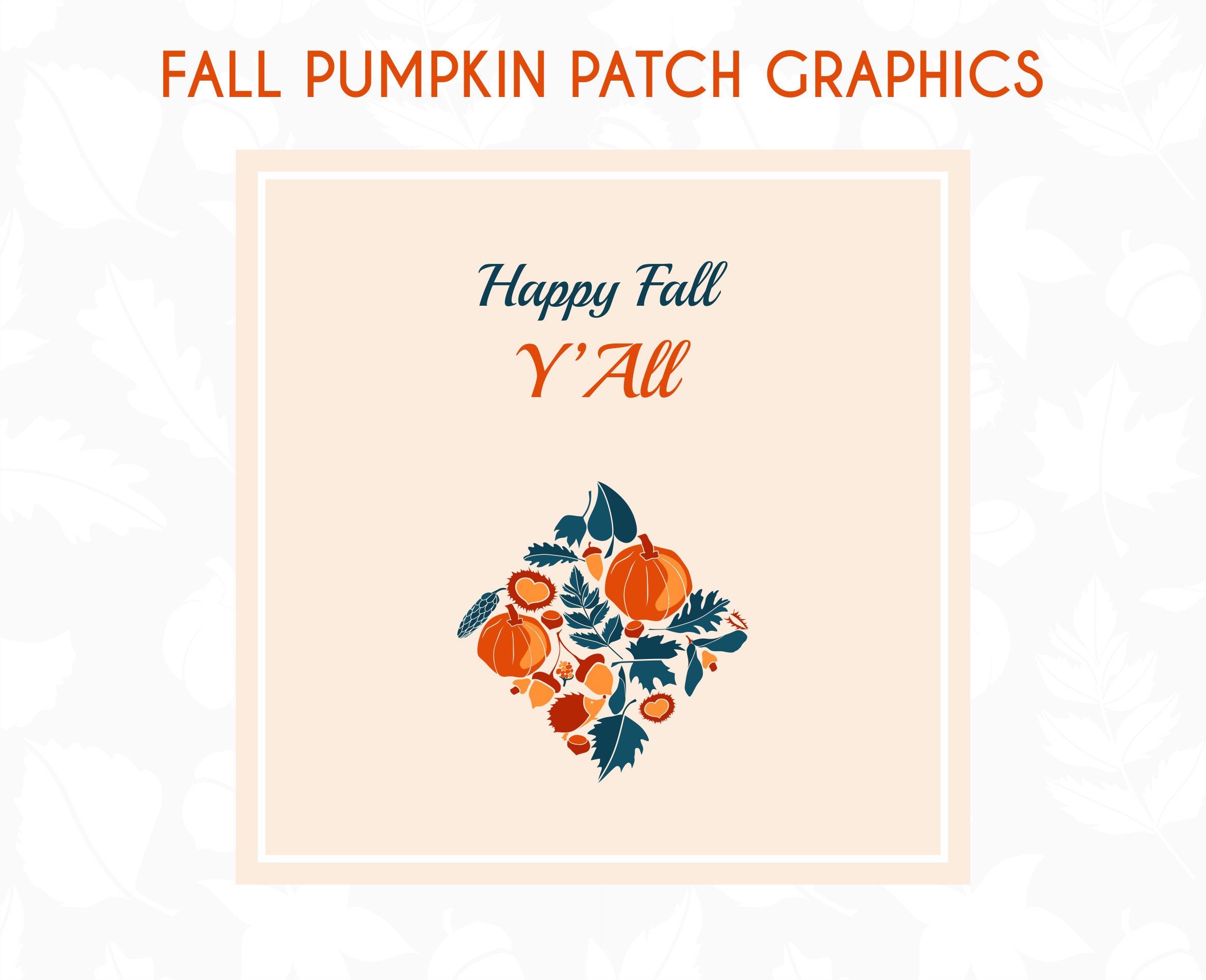 Autumn Pumpkin Clip Art Decoration. Decorative Pumpkin Graphic - Etsy