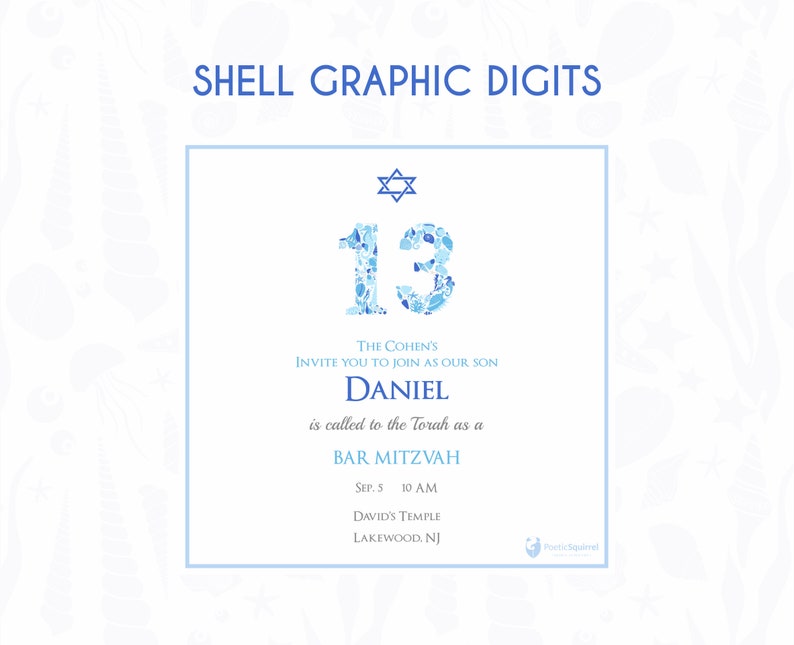 Decorated Girls Ocean Clipart Digits. Red Sealife Digital Numbers ...