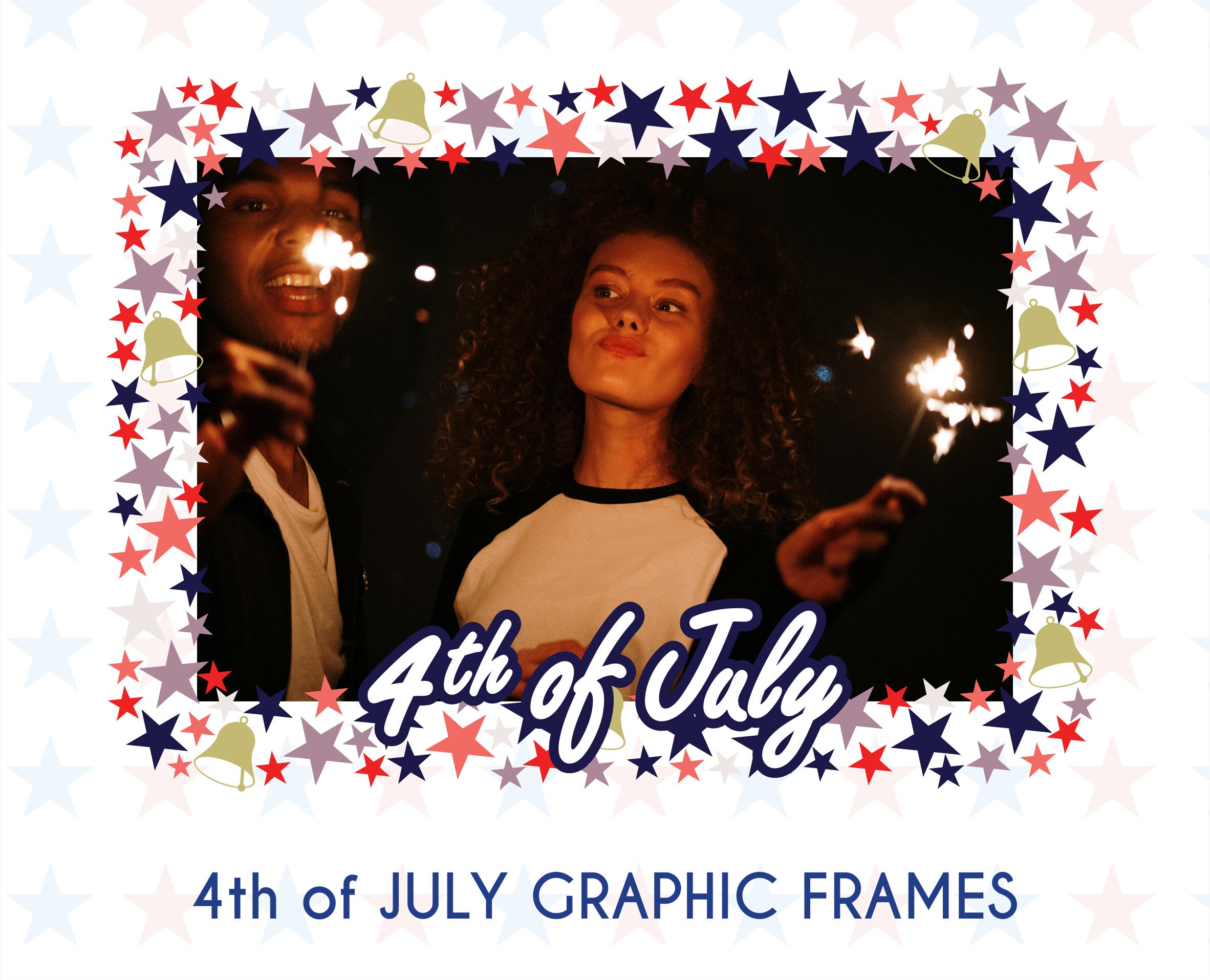 Fourth of July PNG Border Decorations. Independence Day Ornamented ...