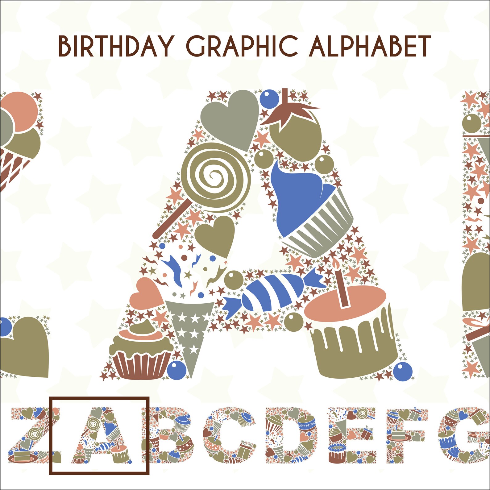Birthday-themed Letters. Birthday Alphabet Tshirt SVG. Birthday Clipart ...