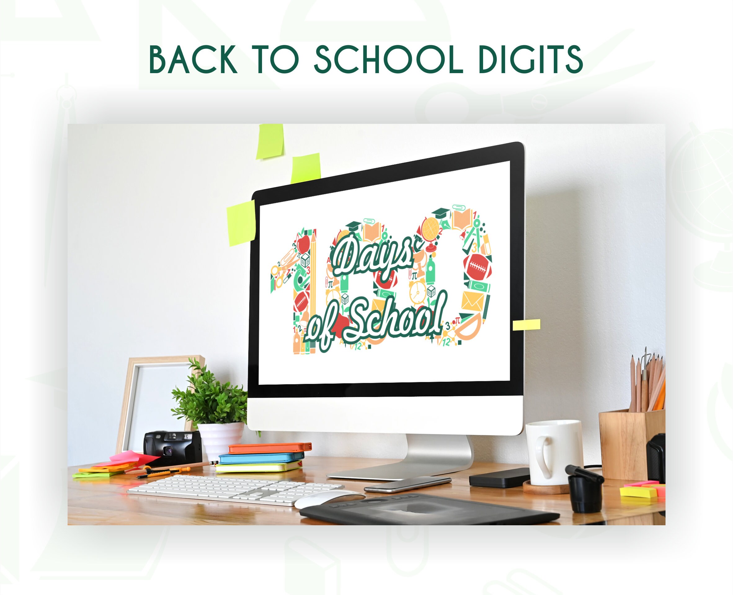 Kindergarten Digits PNG and SVG Clipart for Sublimation. School ...