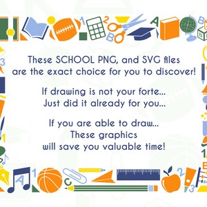 School Elements Numbers Digital Clip Art. Kindergarten Sublimation ...