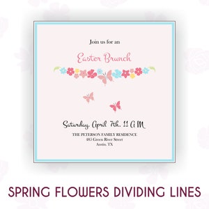 Floral SVG Colorful Text Dividers. Spring Elements Digital Dividing ...