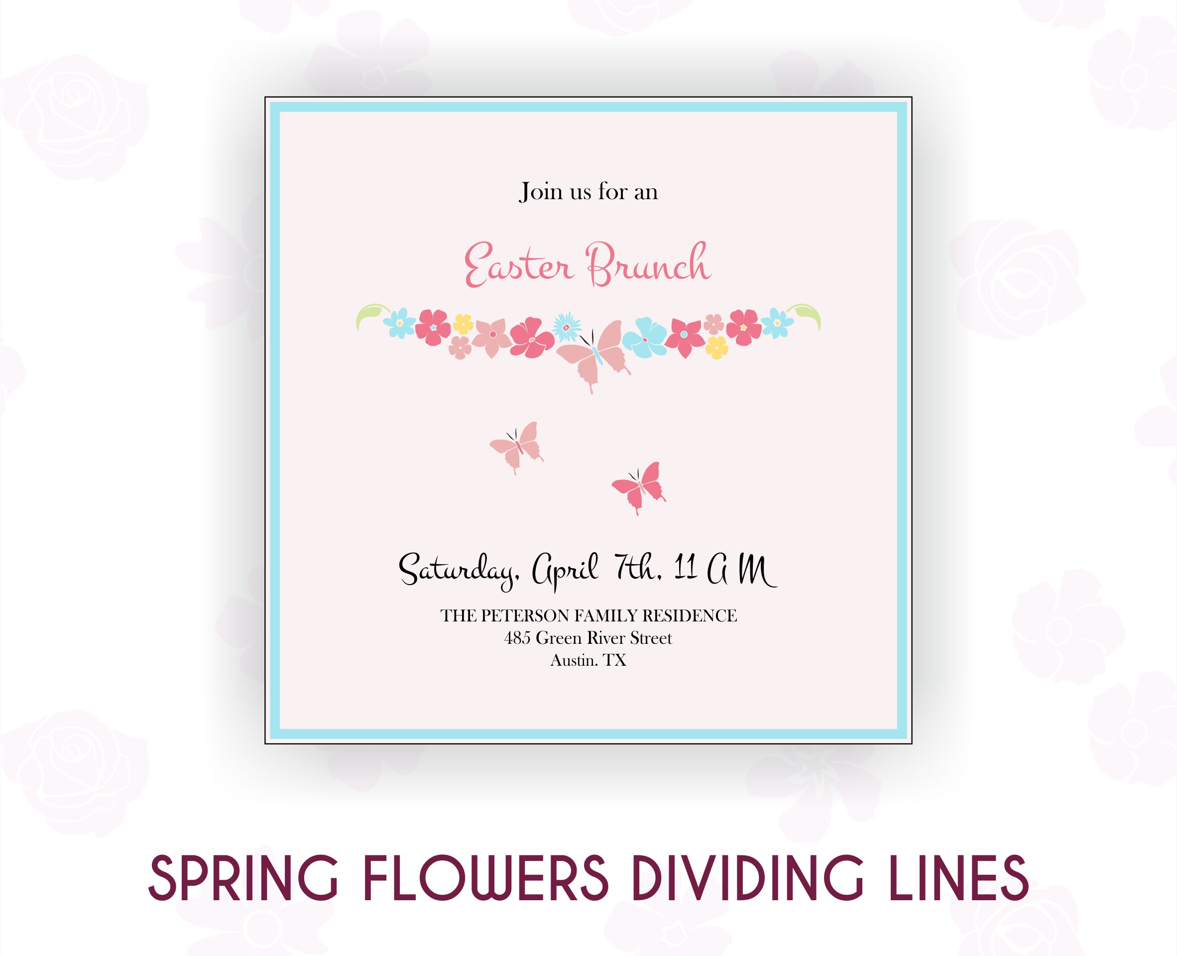 Floral SVG Colorful Text Dividers. Spring Elements Digital Dividing ...